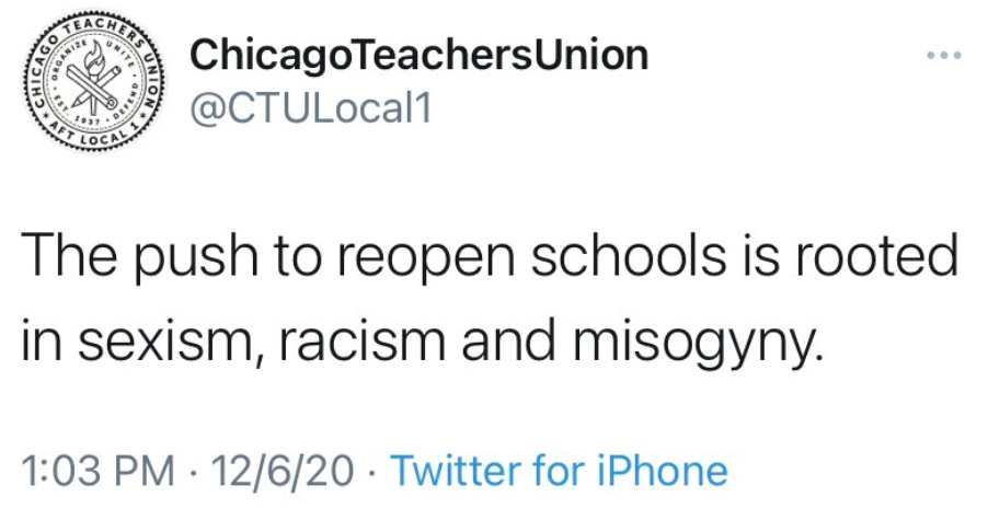 Chicago Teachers Union Claims 'Push to Reopen Schools is Rooted in ... Chicago Teachers Union Claims 'Push to Reopen Schools is Rooted in ...